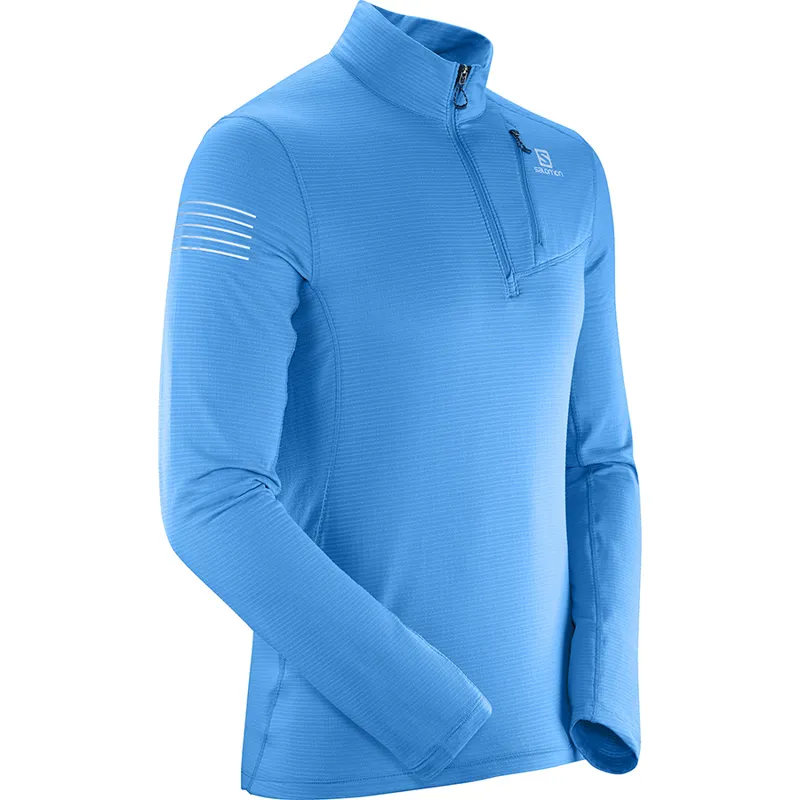 Salomon Grid HZ Mens Running Midlayer in Hawaiian Surf